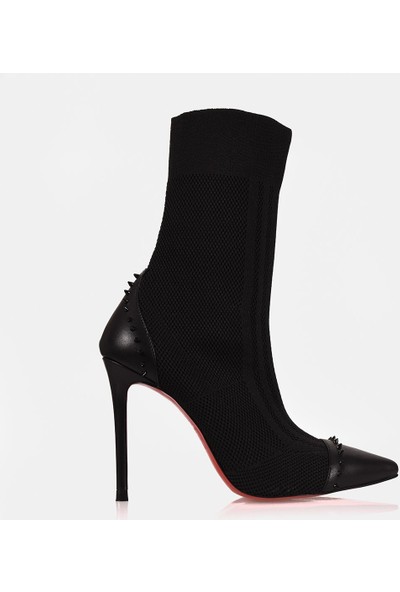Jabotter Leonidas Siyah Streç Topuklu Bot