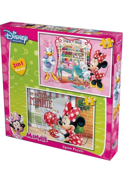 Jıgsaw Puzzle 2 In 1 Minnie 24+35 Parça Jıgsaw Puzzle 2 In 1 Minnie 24+35 Parça