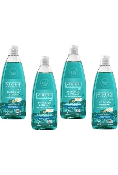 Viking Premium Sıvı Bulaşık Deterjanı Fesleğen ve Tatlı Limon - 4 Adet Viking Premium Sıvı Bulaşık Deterjanı Fesleğen ve Tatlı Limon - 4 Adet