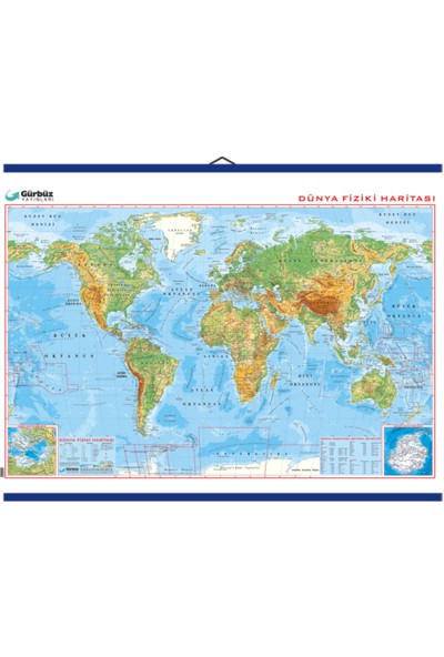 Edulab Dünya Fiziki Haritası 78 x 135 cm