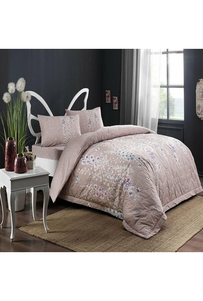 Taç Sarah Kapitoneli Çift Kişilik Complete Set Pembe