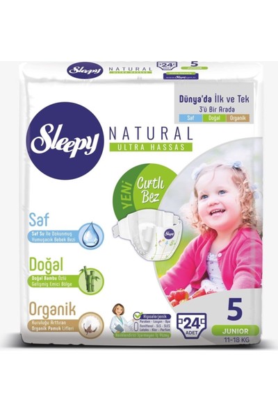 Sleepy Natural Jumbo 5 Numara Junior 24 Adet Sleepy Natural Jumbo 5 Numara Junior 24 Adet