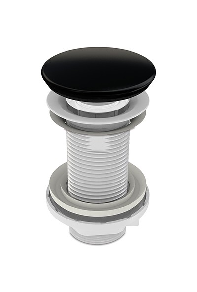 İz Yapı Taşmasız Aç Kapa Körüklü Lavabo Sifonu Seramik Siyah