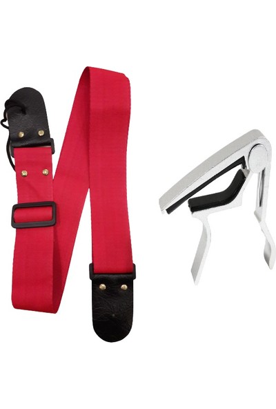 Alice Gitar Askı Kayışı - Kırmızı + Metal Kapo Alice Gitar Askı Kayışı - Kırmızı + Metal Kapo