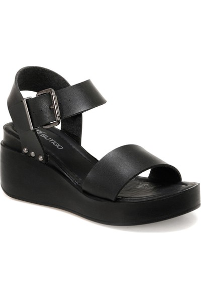 Butigo 20S-528 Siyah Kadın Dolgu Topuklu Sandalet