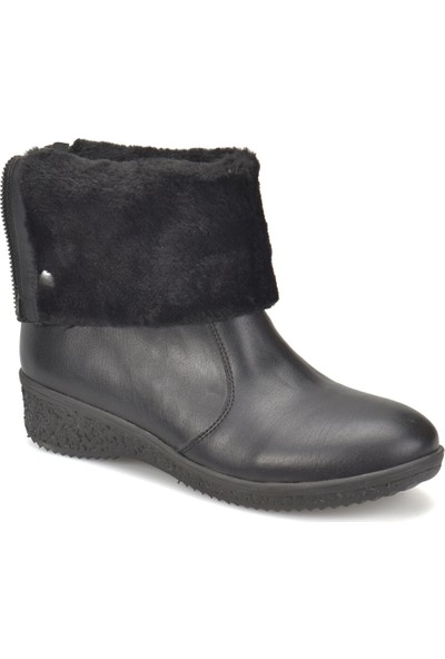 Travel Soft Trv1026 Siyah Kadın Dolgu Topuk Ayakkabı