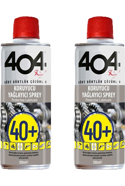 404 Koruyucu Yağlayıcı Sprey 200 ml - 2 Adet 404 Koruyucu Yağlayıcı Sprey 200 ml - 2 Adet