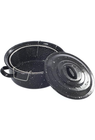 İstesende Emaye Süzgeçli Kızartma Tenceresi