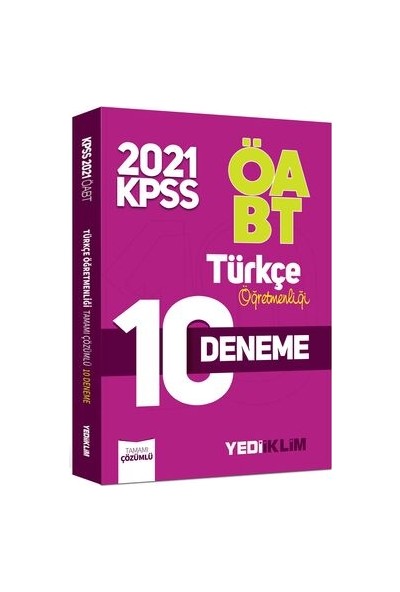 Yediiklim Yayınları 2021 ÖABT Türkçe Öğretmenliği Tamamı Çözümlü 10 Deneme