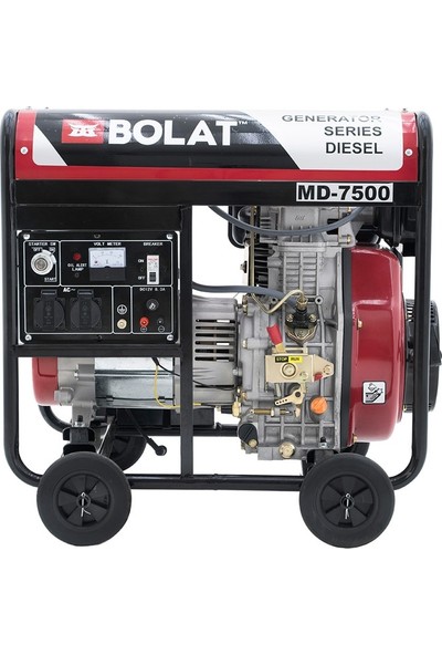 Bolat MD-7500 Jeneratör (Dizel Monofaze 6 Kva,marşlı+Ipli, Bakır Sargılı)