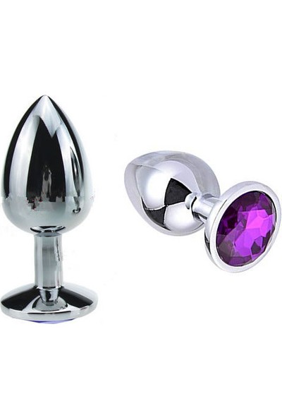 Chisa Gümüş Renkli Zarif Mor Taşlı Metal Anal Tapa
