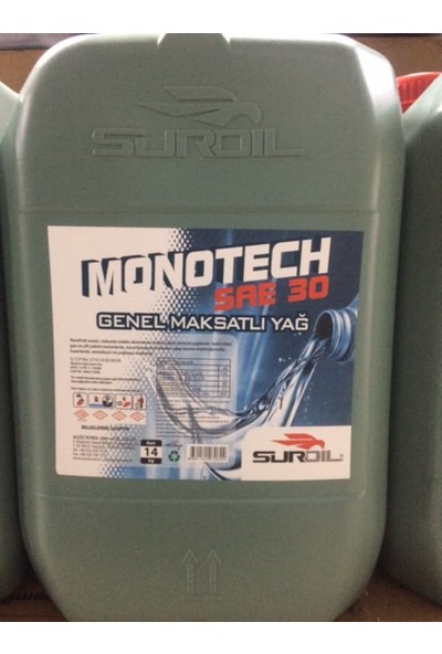 Suroil 30 Numara Genel Maksatlı Yağ 14 Kğ 16 Lt