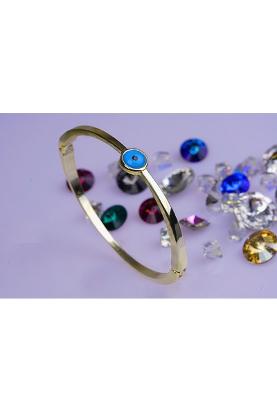 Novella Nazar Boncuklu Çelik Bileklik 18 cm Novella Nazar Boncuklu Çelik Bileklik 18 cm