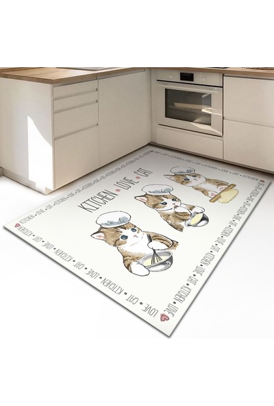 Karnaval Home Karnaval Şef Kediler Mutfak Halısı