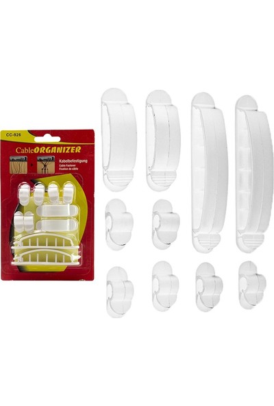 Evvano Yapışkanlı Plastik Kablo Toplayıcı 10'lu