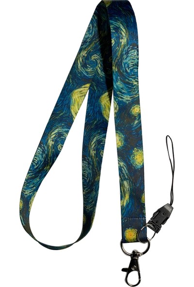 Stormistoretr Van Gogh Yıldızlı Geceler Boyun İpi Telefon Askısı