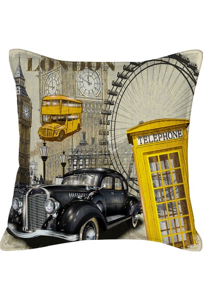 Mapka Home 3D Çift Yüz Digital Baskılı 43 x 43 cm Dekoratif Yastık