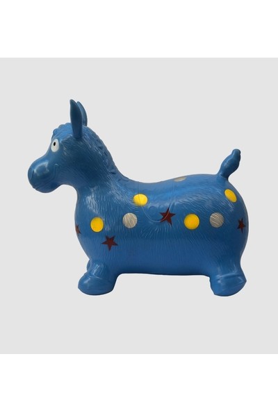 Azaklı Plastop Şişme Zıp Zıp & Jimlastik Hayvanı Eşek + Şişirme Pompası