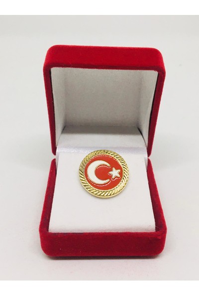 Merit Collection Yuvarlak Türk Bayrağı Yaka Rozeti Merit Collection Yuvarlak Türk Bayrağı Yaka Rozeti