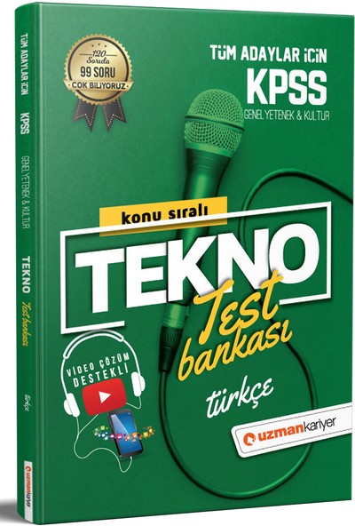 Uzman Kariyer Yayınları 2021 KPSS Tekno Konu Konu Test Bankası - Türkçe Uzman Kariyer Yayınları 2021 KPSS Tekno Konu Konu Test Bankası - Türkçe