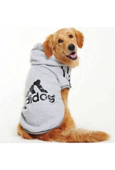 Kemique Gri Adidog Kapşonlu Sweatshirt, Orta ve Büyük Irklar Için Köpek Kıyafeti, Kemique Gri Adidog Kapşonlu Sweatshirt, Orta ve Büyük Irklar Için Köpek Kıyafeti,