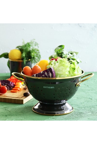 Emsan Troy Emaye 22 cm Süzgeç Siyah Emsan Troy Emaye 22 cm Süzgeç Siyah