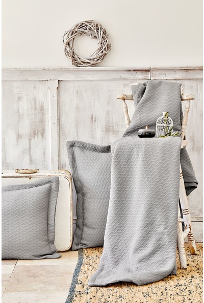 Karaca Home Charm Bold Gri Çift Kişilik Yatak Örtüsü Seti