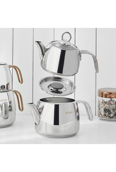 Emsan Soft Midi İndüksiyon Tabanlı Çaydanlık Takımı Emsan Soft Midi İndüksiyon Tabanlı Çaydanlık Takımı