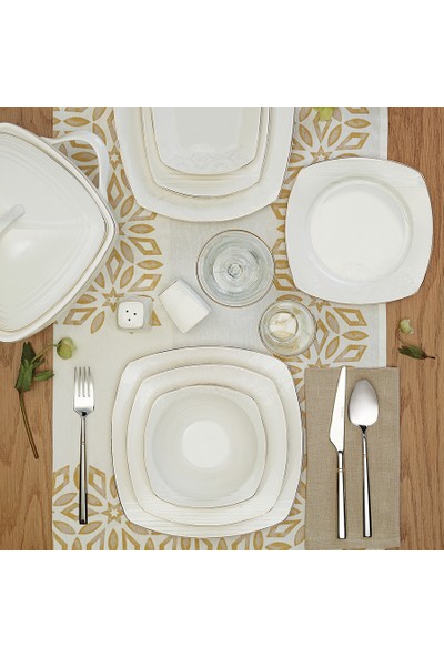 Emsan Nilüfer 60 Parça 12 Kişilik Porselen Yemek Takımı Emsan Nilüfer 60 Parça 12 Kişilik Porselen Yemek Takımı