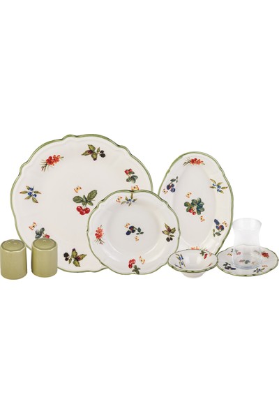 Jumbo Majestic 28 Parça 6 Kişilik Kahvalti Takimi Green