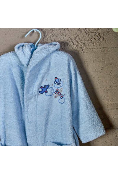 Karaca Home Airship Mavi 4-6 Yaş Bornoz Karaca Home Airship Mavi 4-6 Yaş Bornoz