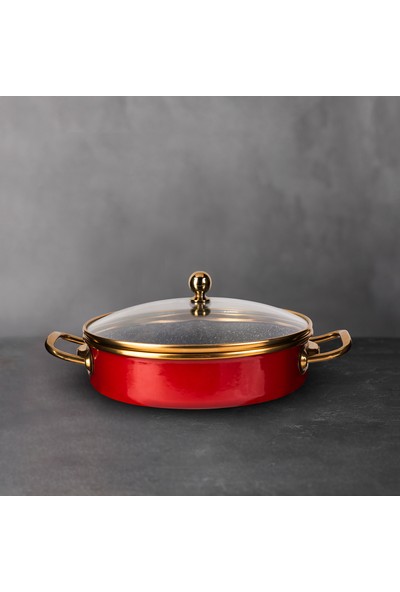 Emsan Troy Kapaklı Sahan Kırmızı 20 cm