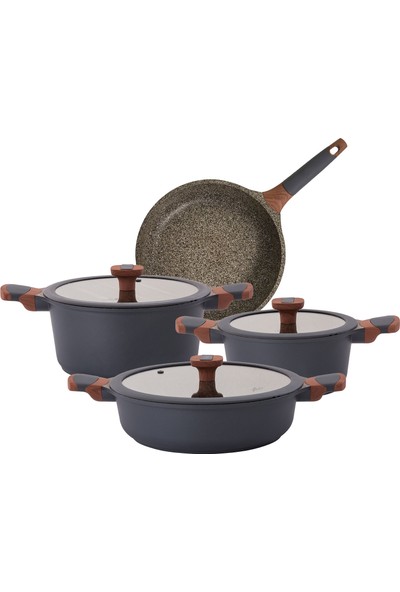 Jumbo Stone 4'lü Tencere Seti Jumbo Stone 4'lü Tencere Seti
