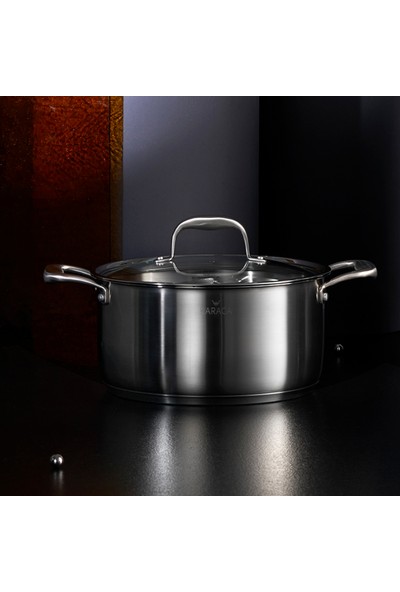 Karaca Tottori PowerSteel Pro 26 cm 7,10 Lt 316 Çelik Tencere Karaca Tottori PowerSteel Pro 26 cm 7,10 Lt 316 Çelik Tencere