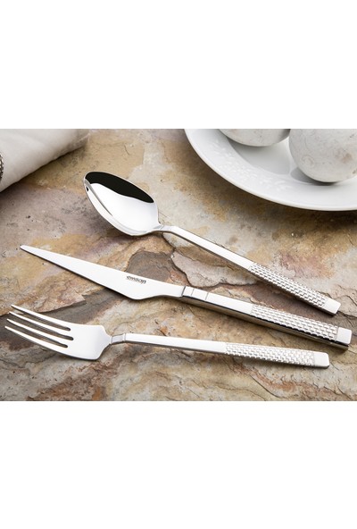 Emsan Side 84 Parça Lüks Kutulu 12 Kişilik Çatal Kaşık Bıçak Seti