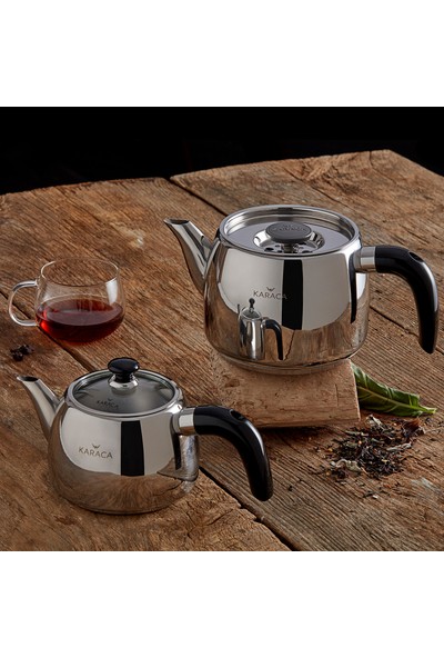 Karaca Galya Buhar Kapaklı Çaydanlık Takımı Black