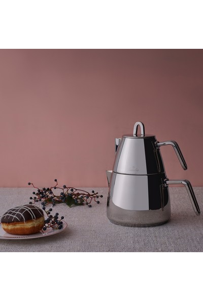 Jumbo Teos Çaydanlık Metal Saplı