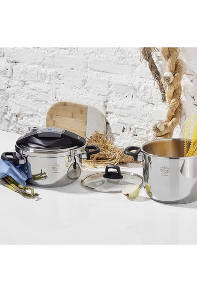 Karaca Perfect Gray 4+6 Lt Düdüklü Tencere Seti
