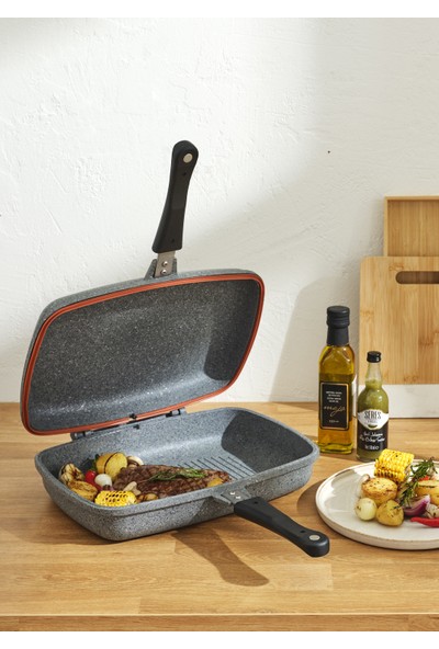 Emsan Titangranit Double Grill Tava