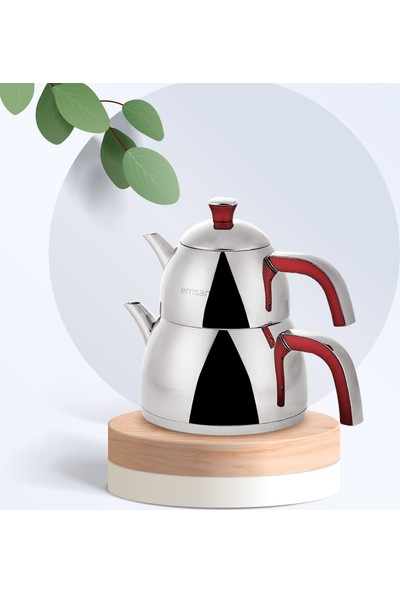 Emsan Yudum Midi İndüksiyon Tabanlı Soft Kırmızı Çaydanlık Takımı Emsan Yudum Midi İndüksiyon Tabanlı Soft Kırmızı Çaydanlık Takımı