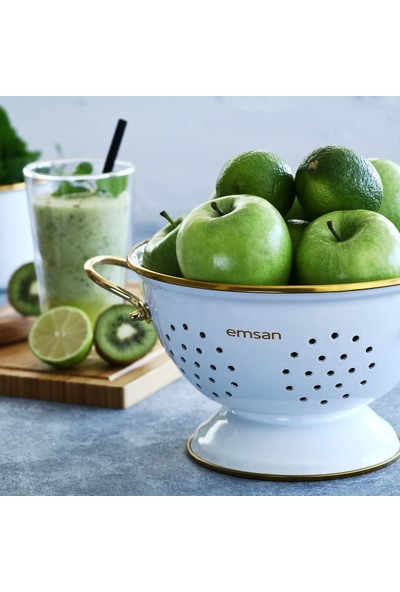 Emsan Troy Emaye 22 cm Süzgeç Beyaz Emsan Troy Emaye 22 cm Süzgeç Beyaz