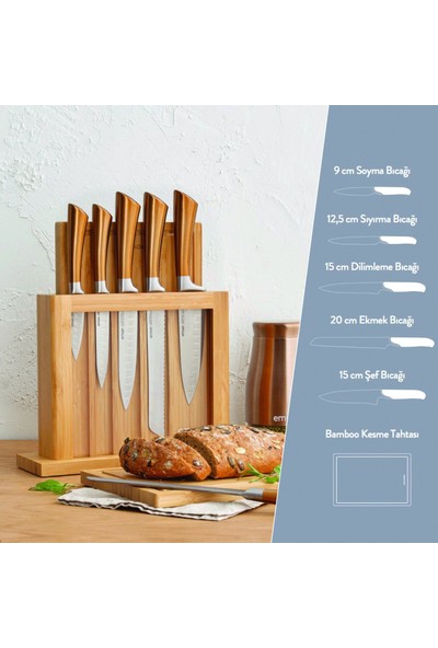 Emsan Matriks Rose Gold 7 Parça Bıçak Seti