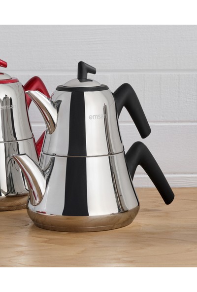 Emsan Harika Midi İndüksiyon Tabanlı Çaydanlık Takımı Soft Siyah Emsan Harika Midi İndüksiyon Tabanlı Çaydanlık Takımı Soft Siyah