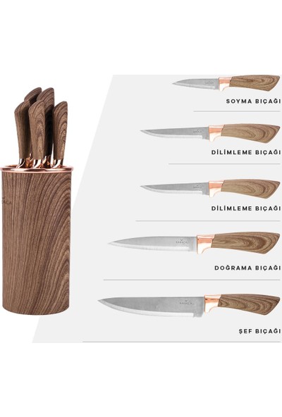 Karaca Wave Green 6 Parça Bıçak Seti Karaca Wave Green 6 Parça Bıçak Seti