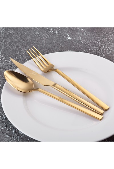 Jumbo 1800 18 Parça 6 Kişilik Titanyum Gold Çatal Kaşık Bıçak Seti Jumbo 1800 18 Parça 6 Kişilik Titanyum Gold Çatal Kaşık Bıçak Seti