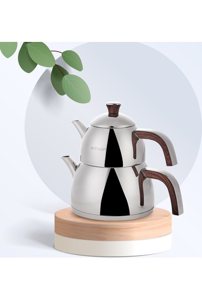 Emsan Yudum Midi İndüksiyon Tabanlı Wood Çaydanlık Takımı