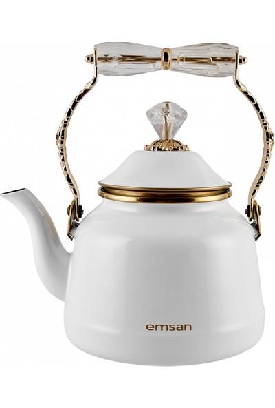 Emsan Troy Vintage İndüksiyon Tabanlı Beyaz Kettle