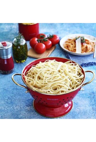 Emsan Troy Emaye 22 cm Süzgeç Kırmızı Emsan Troy Emaye 22 cm Süzgeç Kırmızı