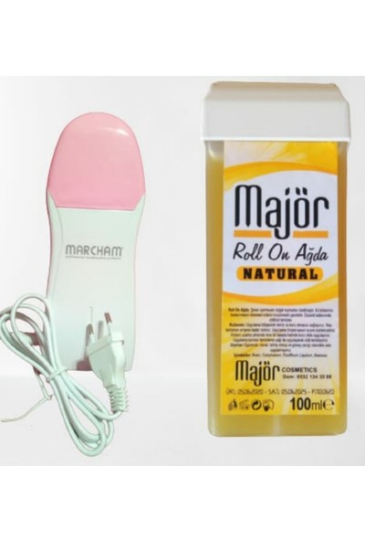 Marcham Tekli Kartuş Ağda Makinası+Bio Majör Kartuş Ağda Naturel 100 ml