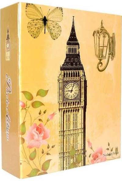 Nobbystar 200'LÜK 10x15cm Saat Kulesi Desenli Fotoğraf Albümü